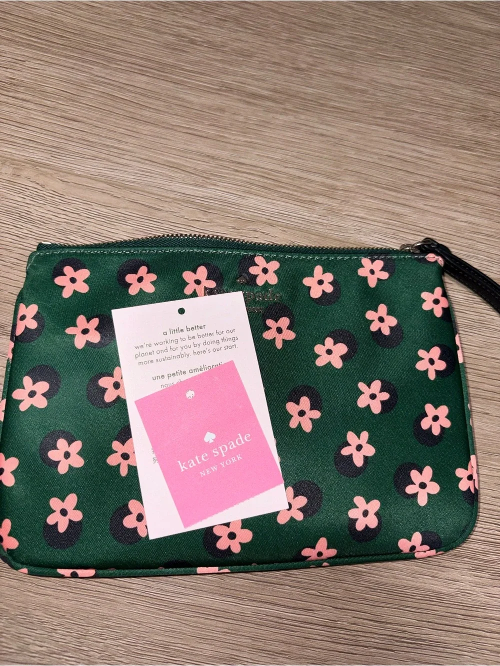 kate spade | Bags | Kate Spade Green Floral Wallet Wristlet New | Poshmark